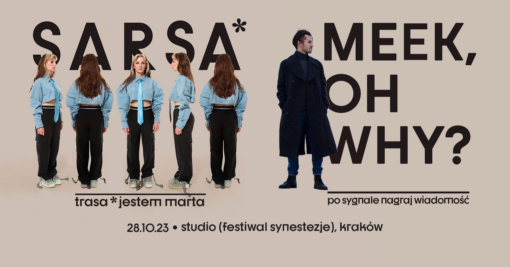 Sarsa i Meek, Oh Why? wystąpią w Klubie Studio już 28 października ...